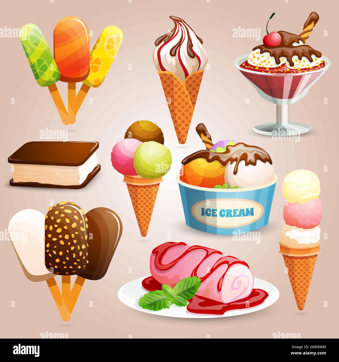 Ice cream blueberries Stock Vector Images - Alamy
