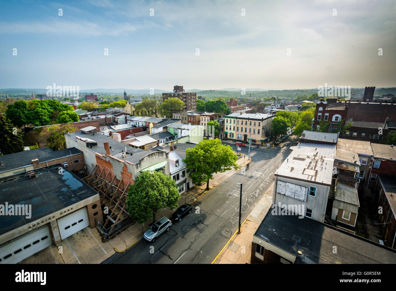 View of buildings in downtown Reading, Pennsylvania Stock Photo - Alamy