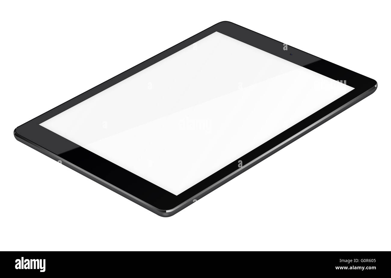 Realistic tablet pc computer with blank screen isolated on white ...