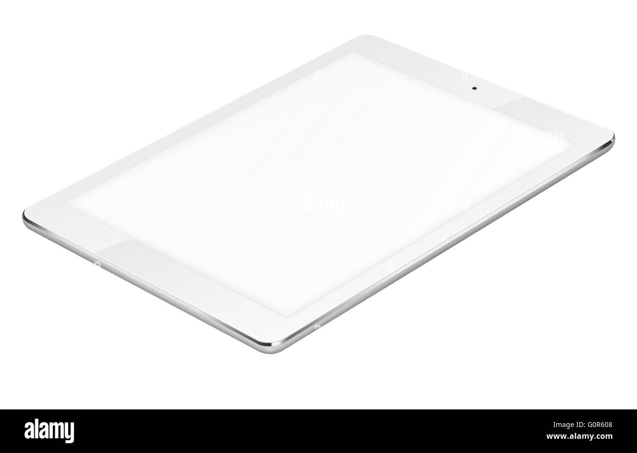 Realistic tablet pc computer with blank screen isolated on white ...