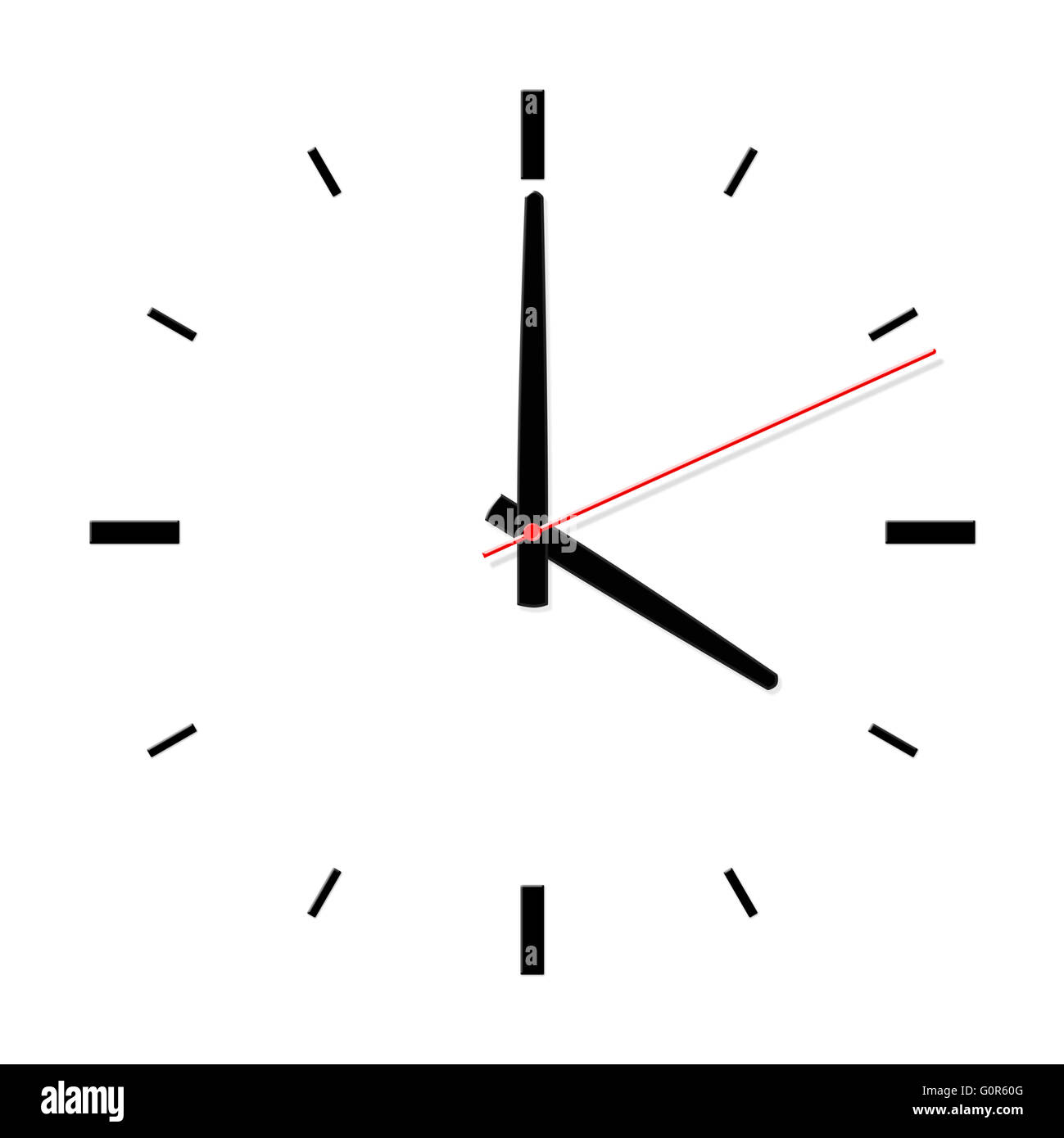 Clock without numbers with shadows isolated on white background Stock ...