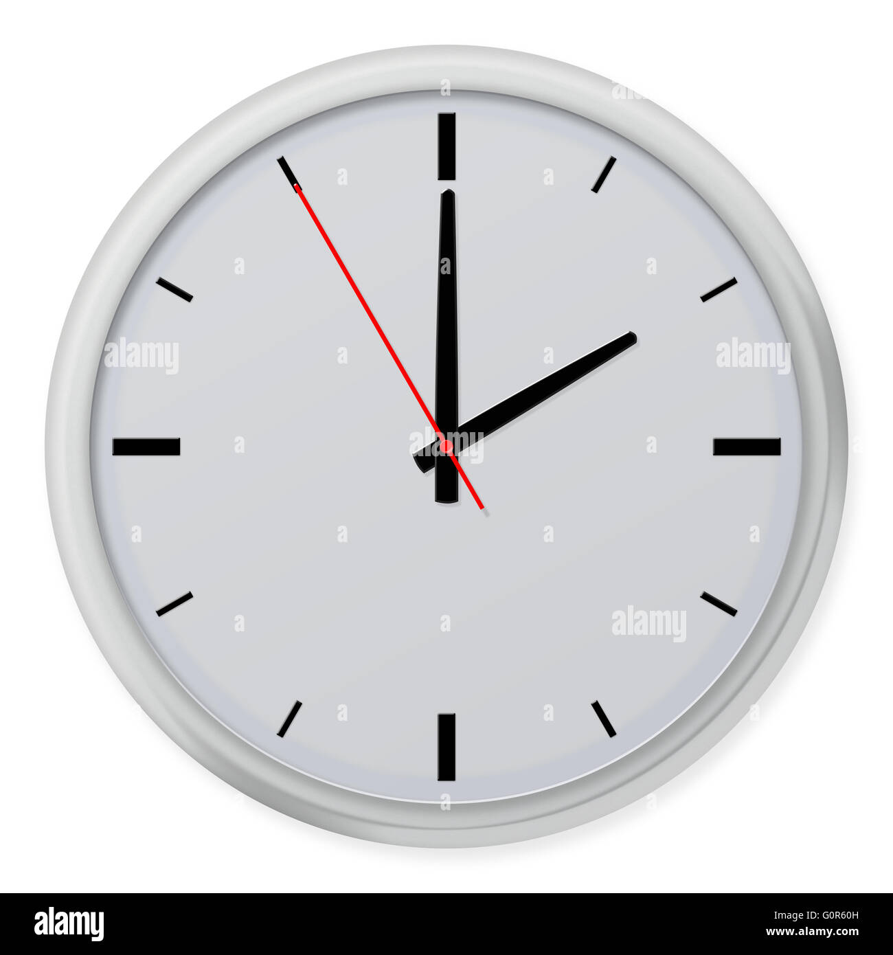 Clock without numbers with shadows isolated on white background Stock ...