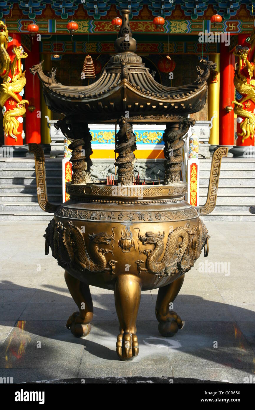 Giant censer for joss stick with artistic dragon watermark at Chinese ...
