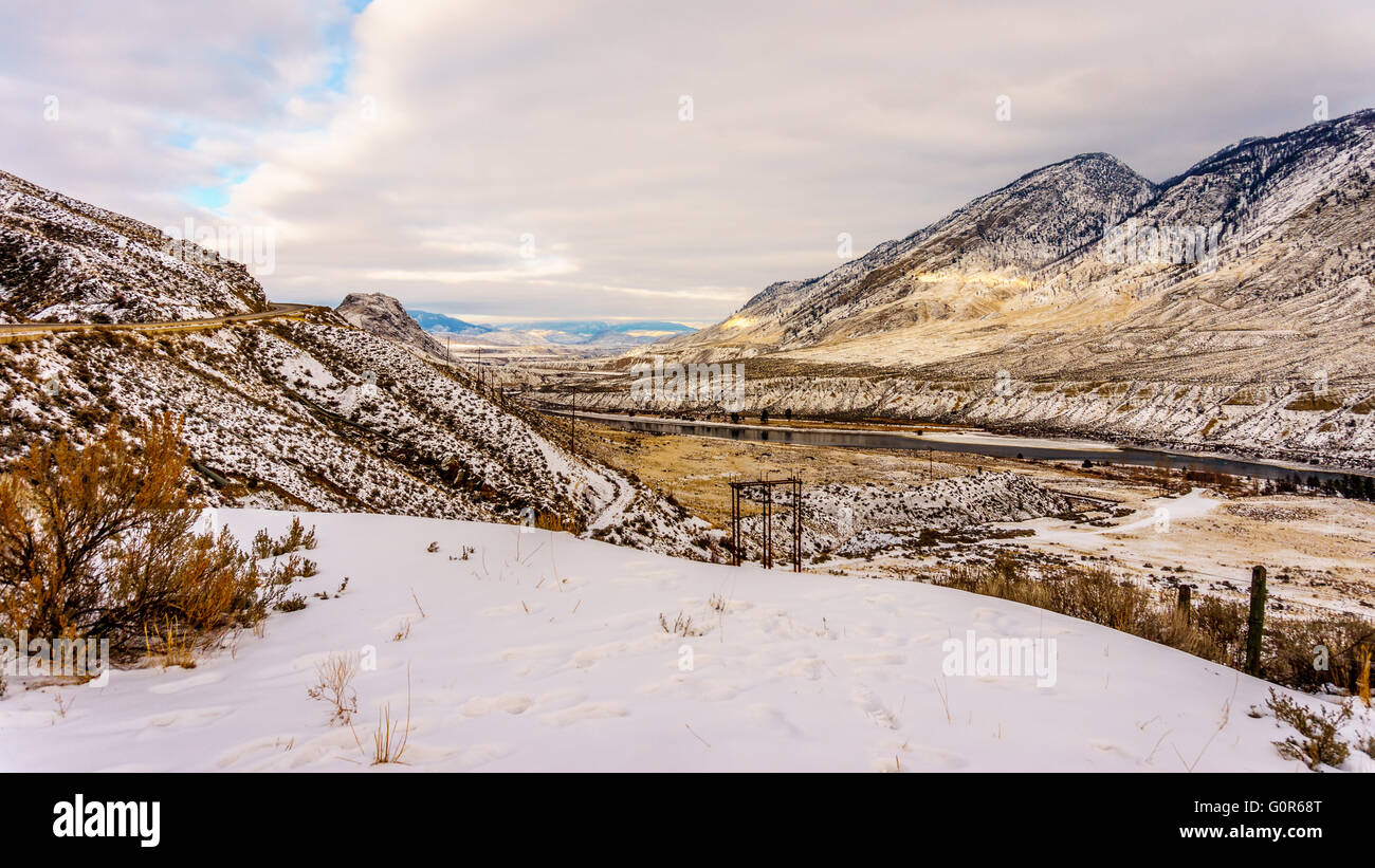 Winter Landscape in the semi desert of the Thompson River Valley in ...