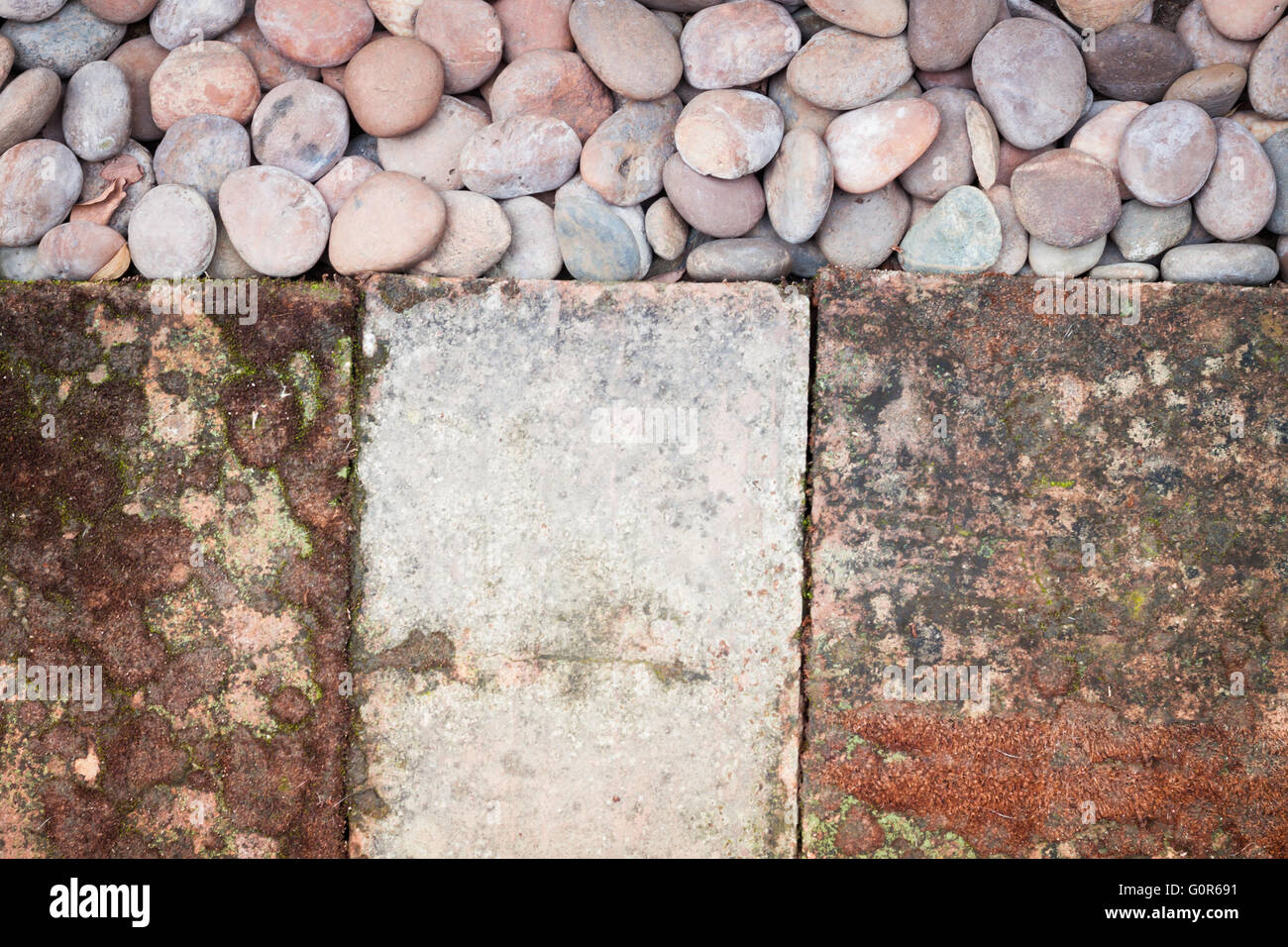 Pebble stones and bricks abstract background, stock photo Stock Photo ...