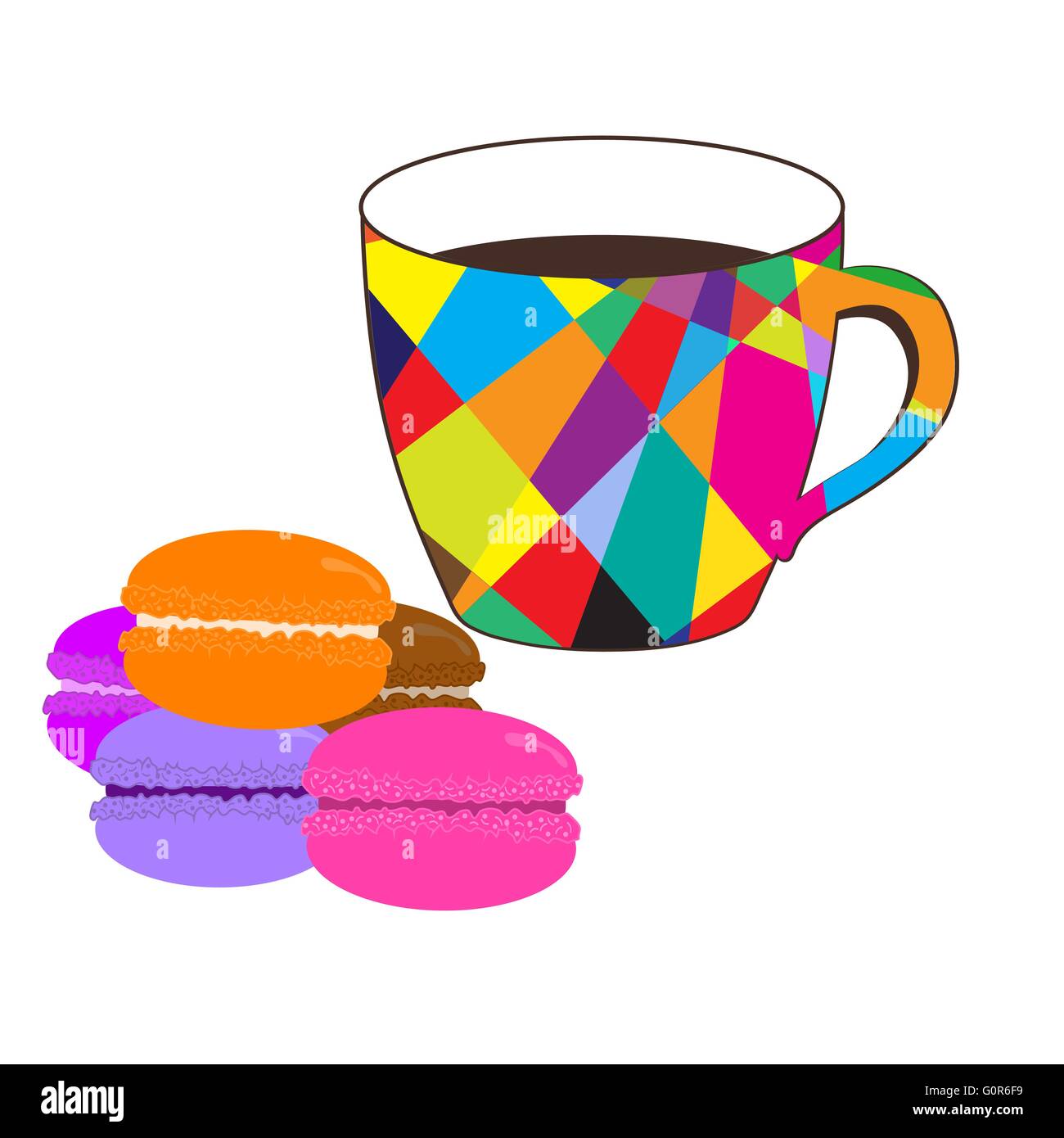 Macaroons cup coffee on Stock Vector Images - Alamy