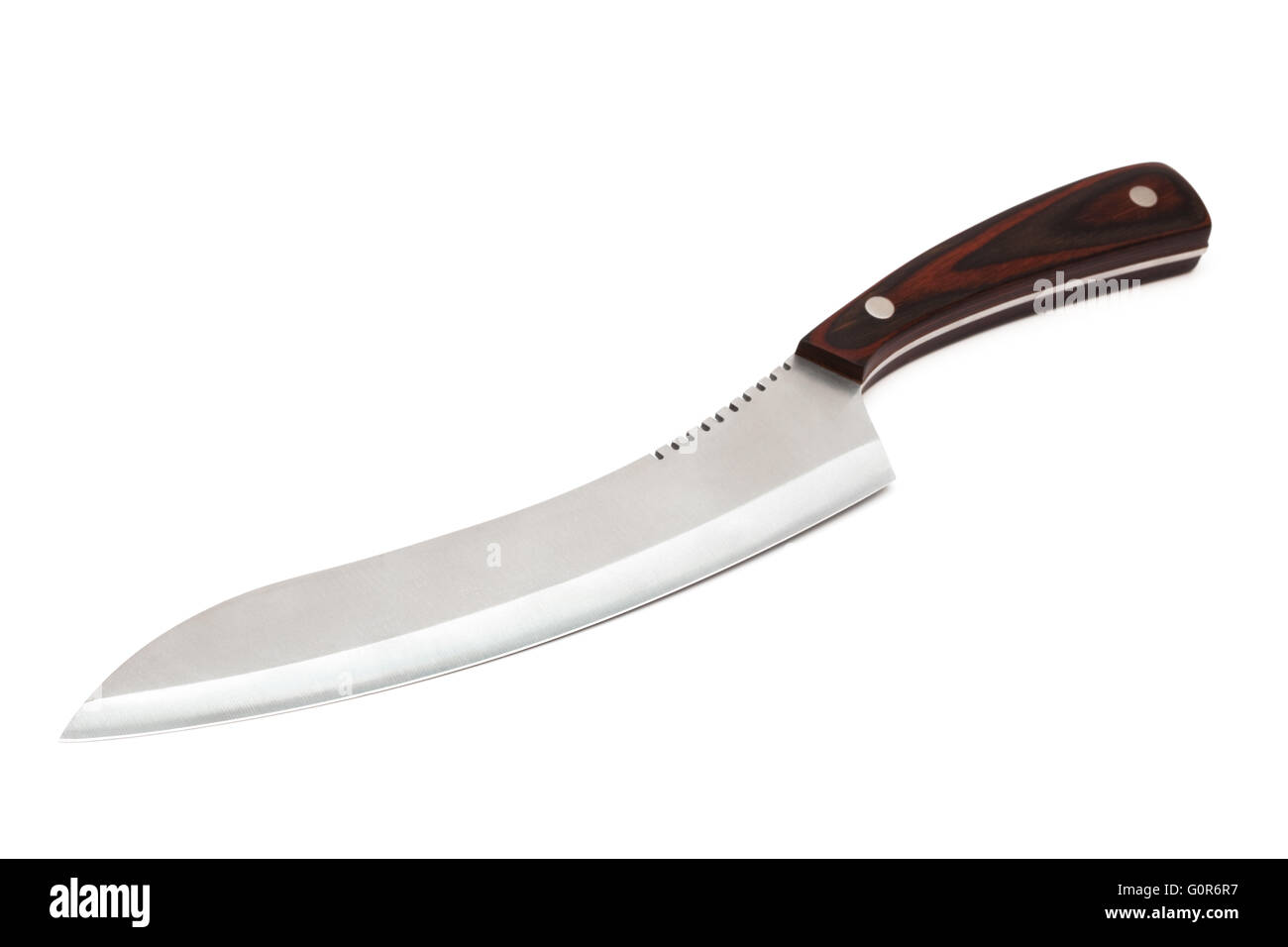 New kitchen knife on a white background Stock Photo - Alamy