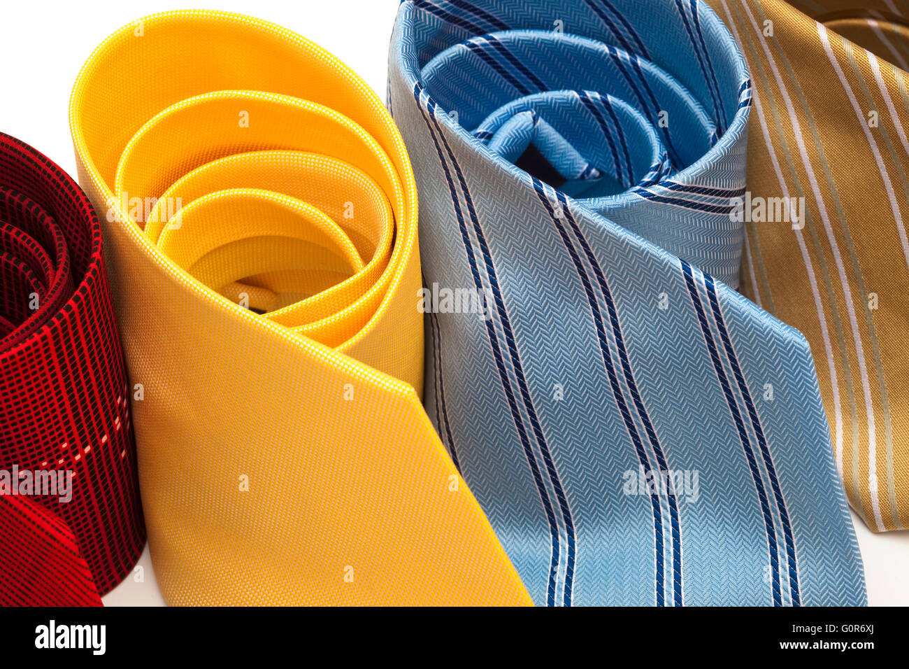fashionable and beautiful ties convoluted close up Stock Photo - Alamy