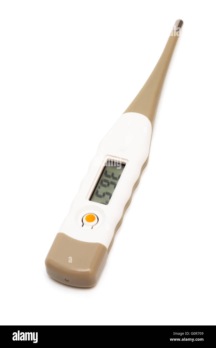 modern and new electronic thermometer on white background Stock Photo ...