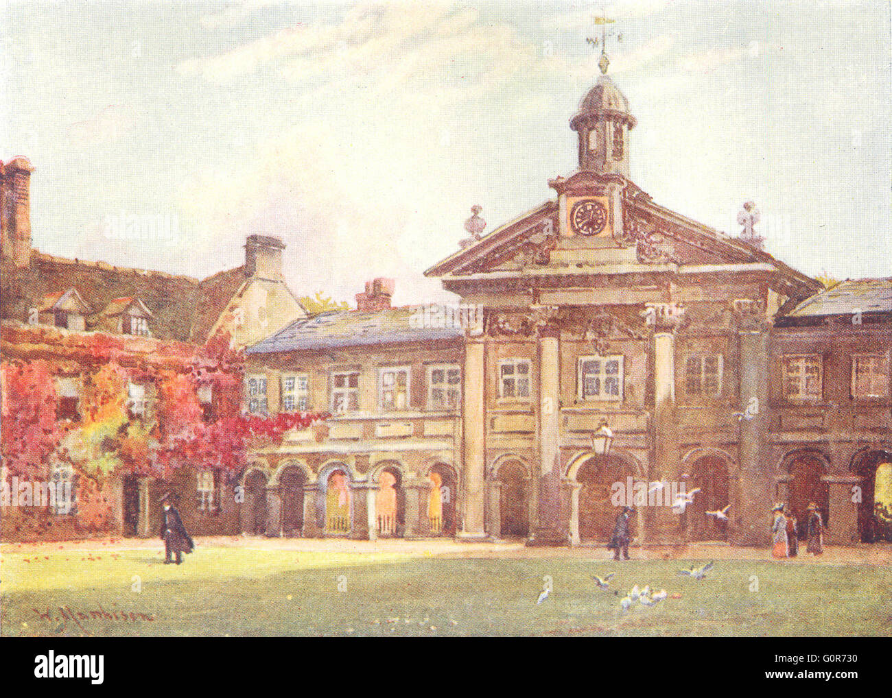 CAMBRIDGE: Colleges: Ct Emmanuel College, antique print 1907 Stock ...
