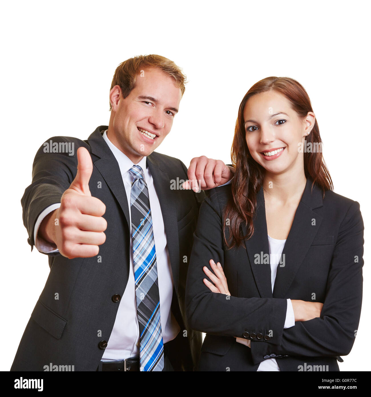 Smiling business woman thumb hi-res stock photography and images - Alamy
