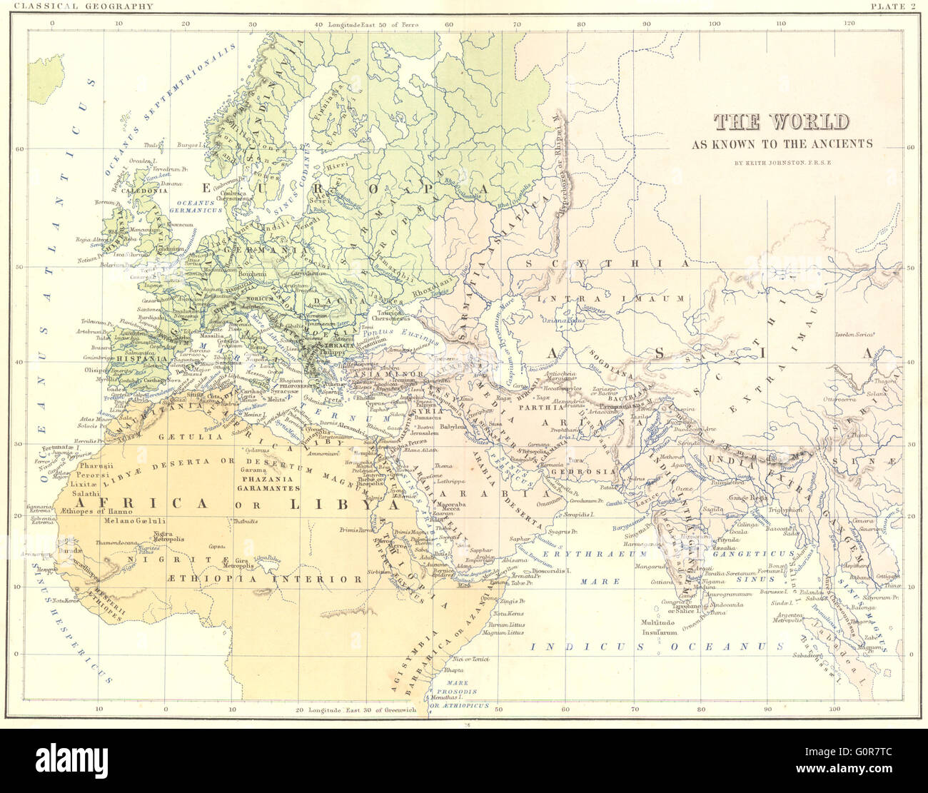 WORLD: Known to ancients, 1880 antique map Stock Photo - Alamy