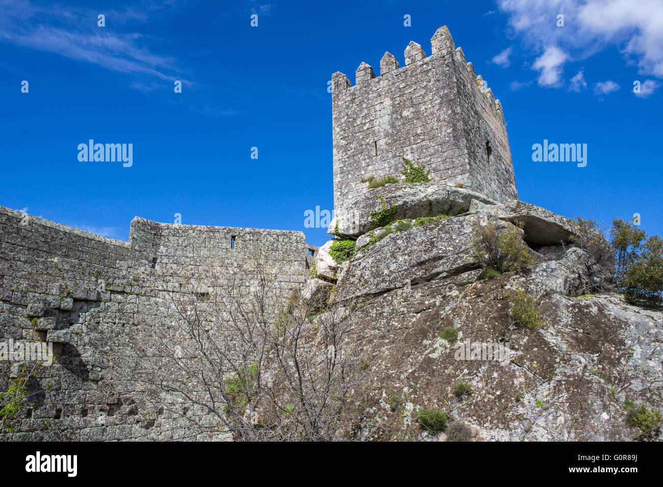 Sortelha Castle, Historic village near Covilha, Portugal Stock Photo ...