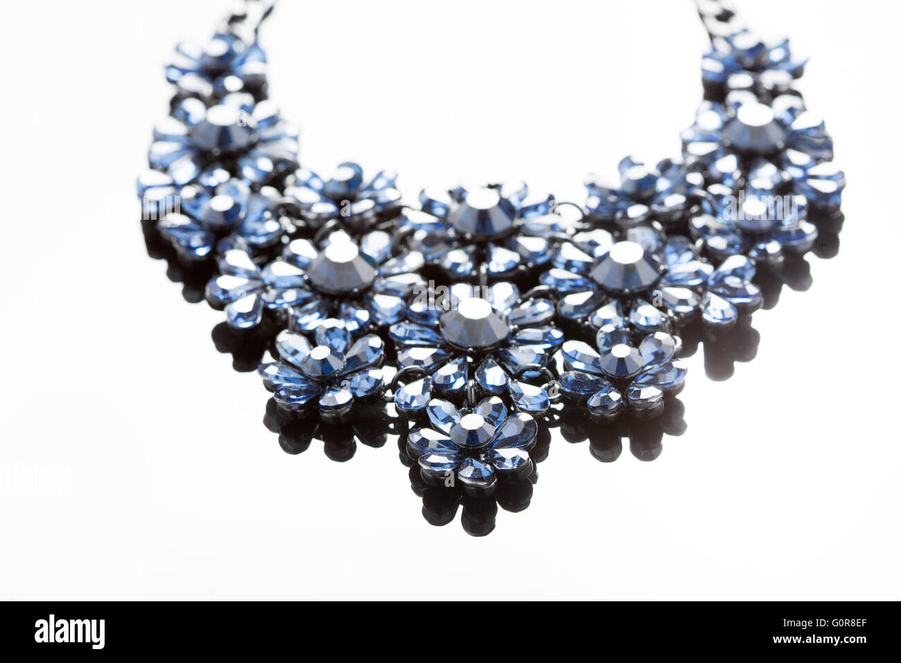 necklace on gray background. large gems Stock Photo - Alamy