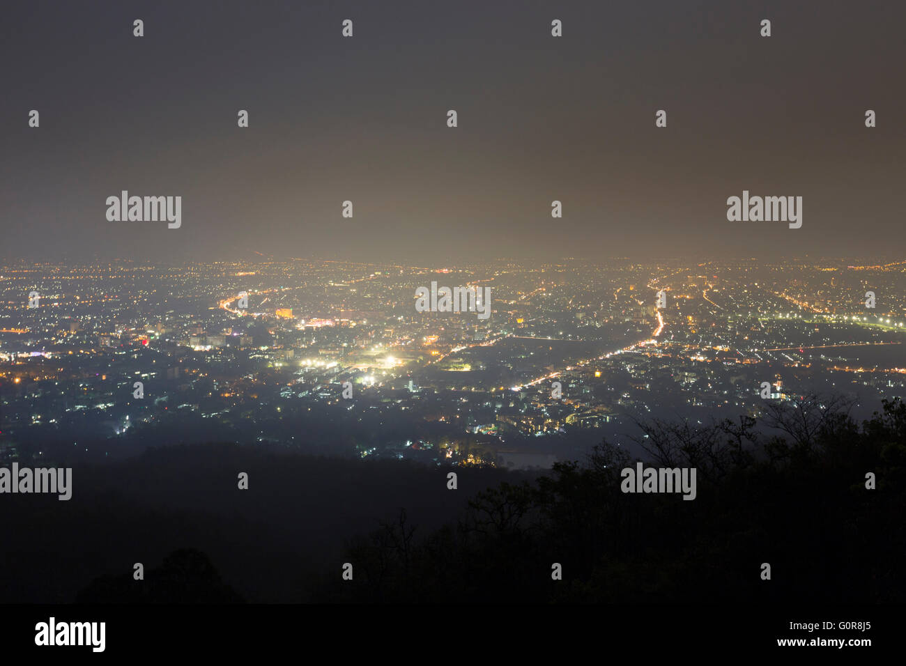 Night view chiang mai city hi-res stock photography and images - Alamy
