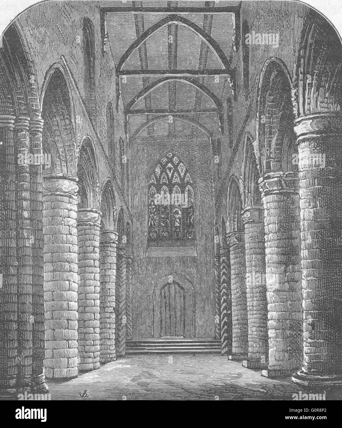 Interior dunfermline abbey dunfermline scotland Black and White Stock ...