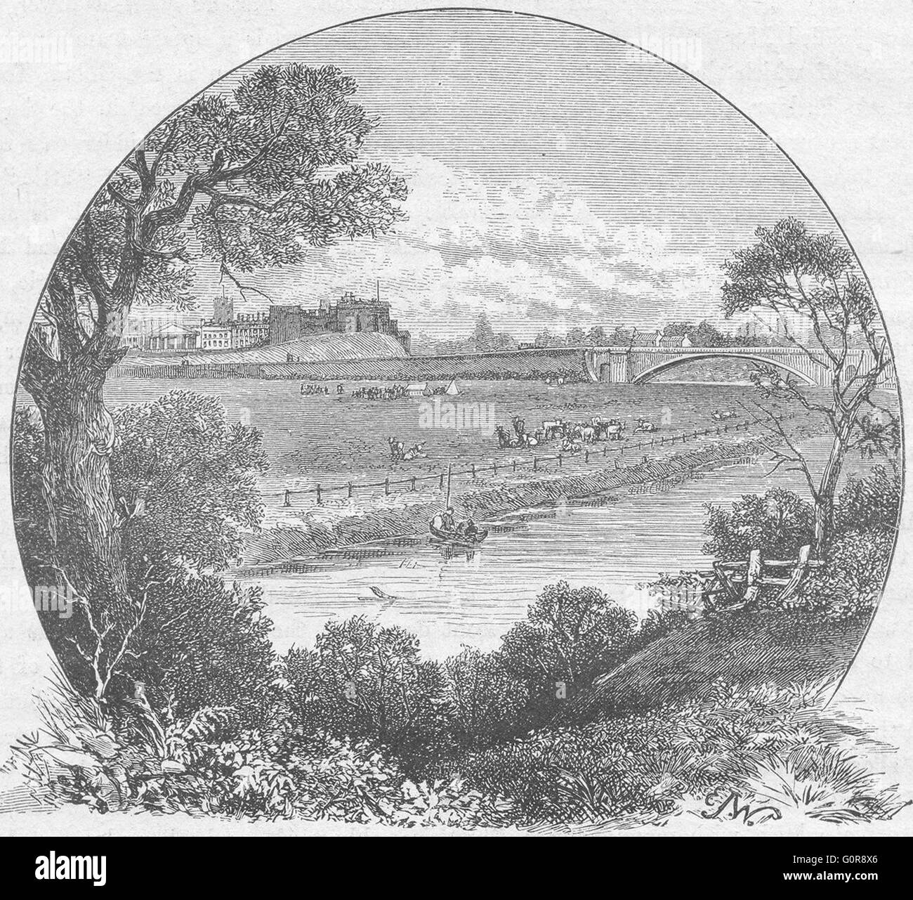 CHESHIRE: Chester: Roodeye, rail bridge, antique print 1898 Stock Photo ...