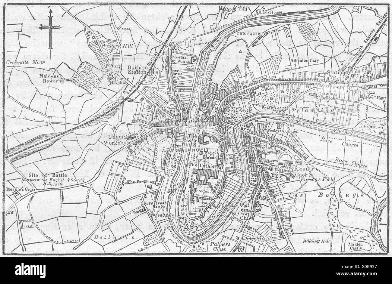 DURHAM: sketch map, 1898 Stock Photo - Alamy