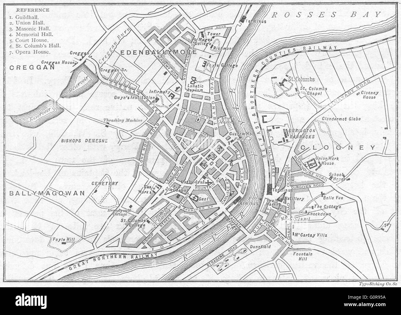 Map of londonderry Black and White Stock Photos & Images - Alamy