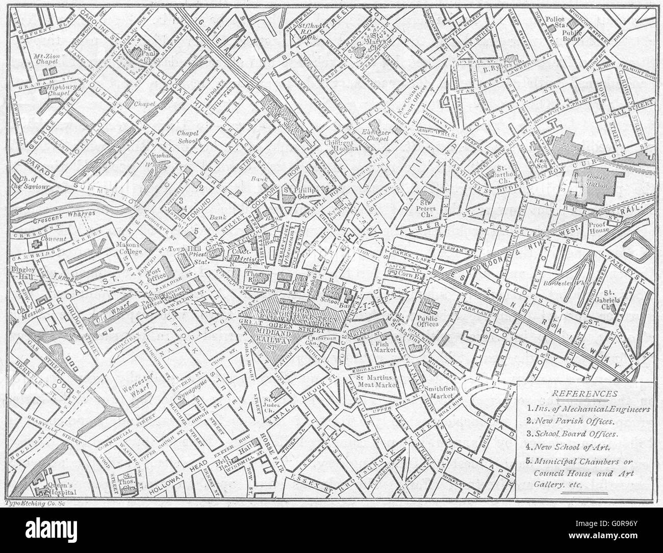 Centre of birmingham map hi-res stock photography and images - Alamy