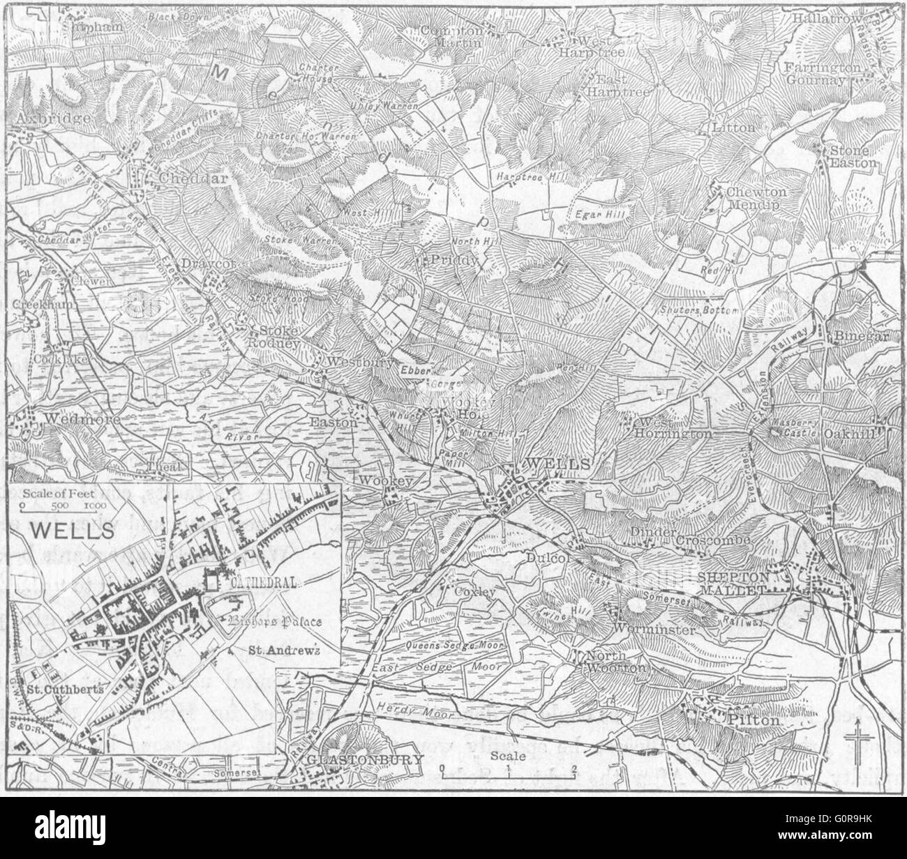 Map of wells Black and White Stock Photos & Images - Alamy