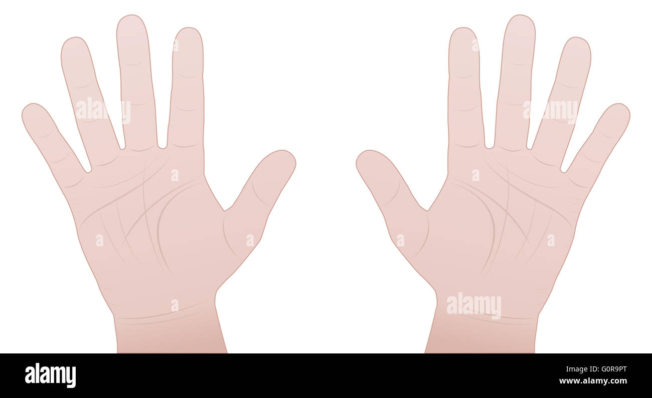 Male hands - inner hand comic illustration on white background Stock ...