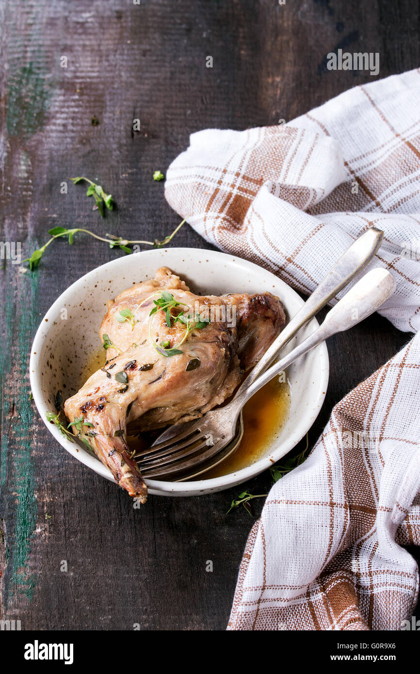 Stewed rabbit with vegetables Stock Photo - Alamy