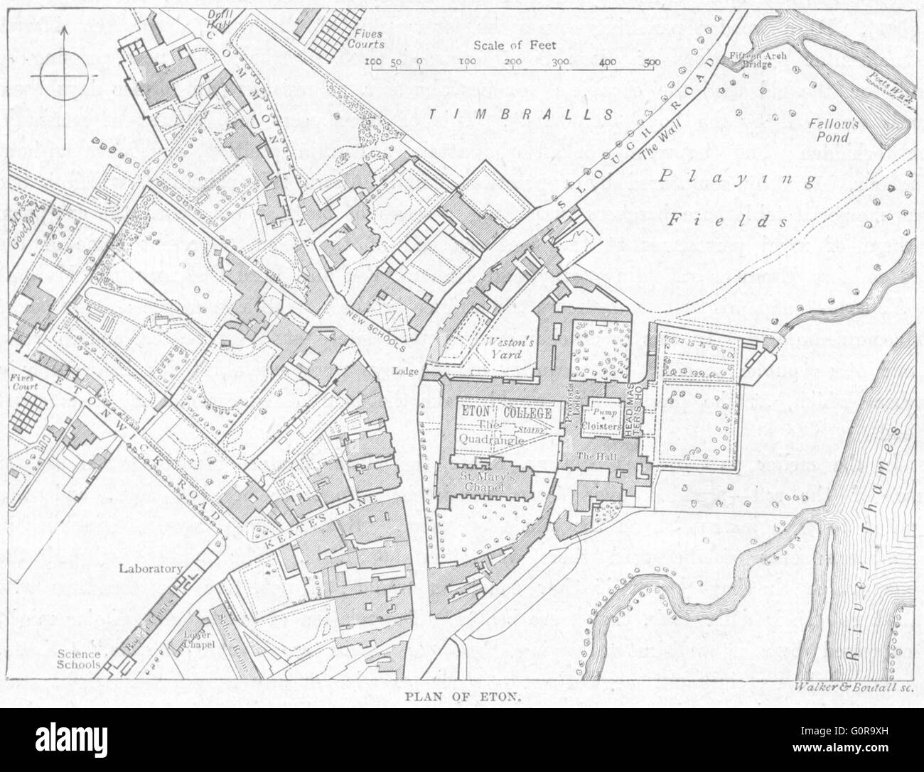BERKS: Eton, sketch map, 1898 Stock Photo - Alamy