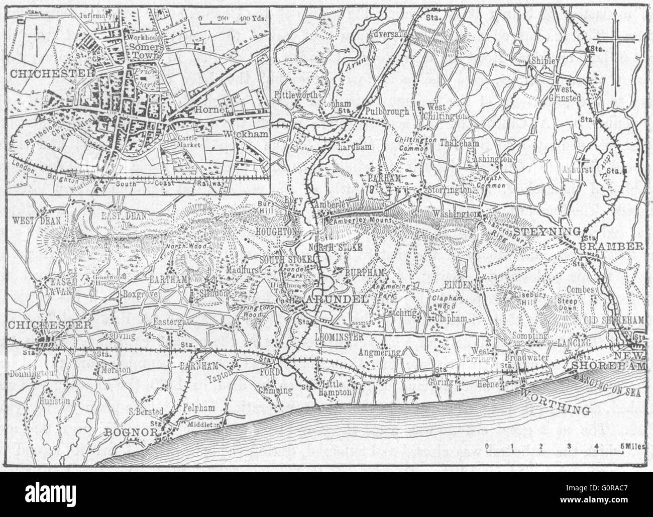 Chichester map hi-res stock photography and images - Alamy