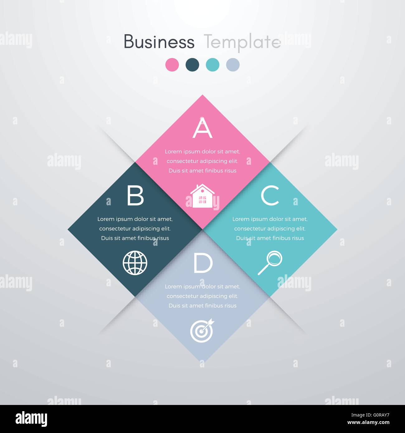 Vector illustration of four square infographics Stock Vector Image ...