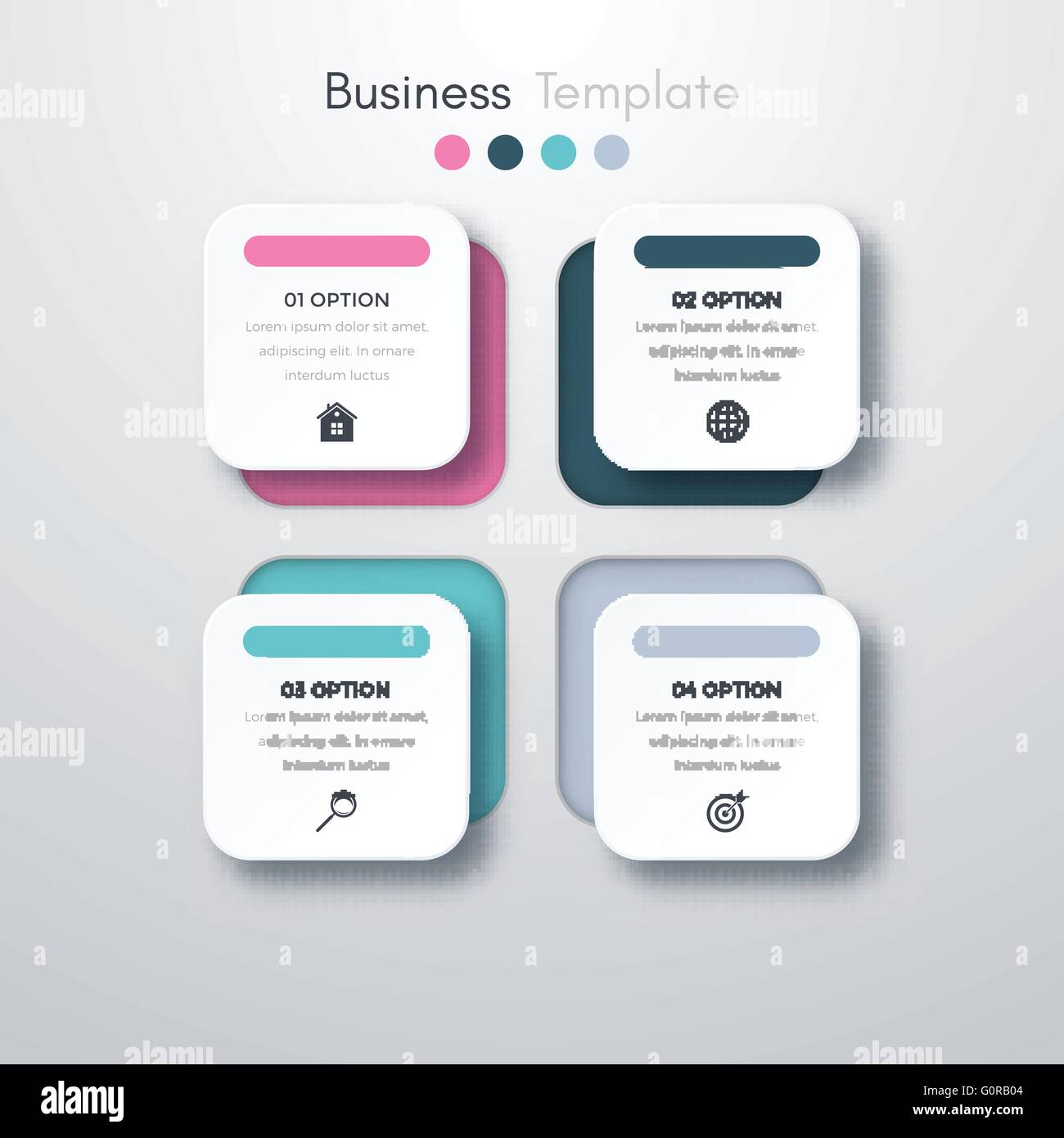 Vector illustration of four square infographics Stock Vector Image ...