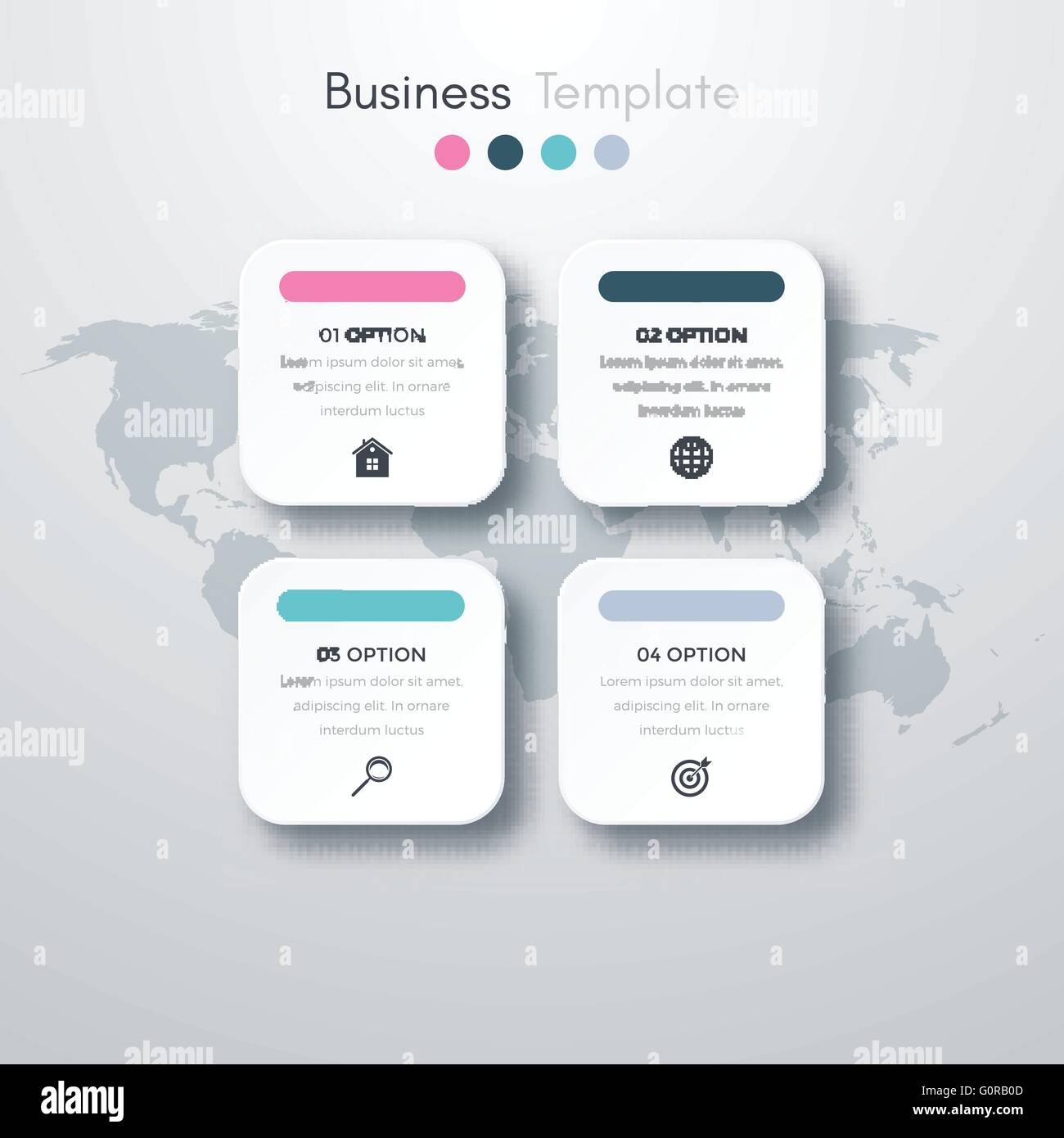 Vector illustration of four square infographics Stock Vector Image ...