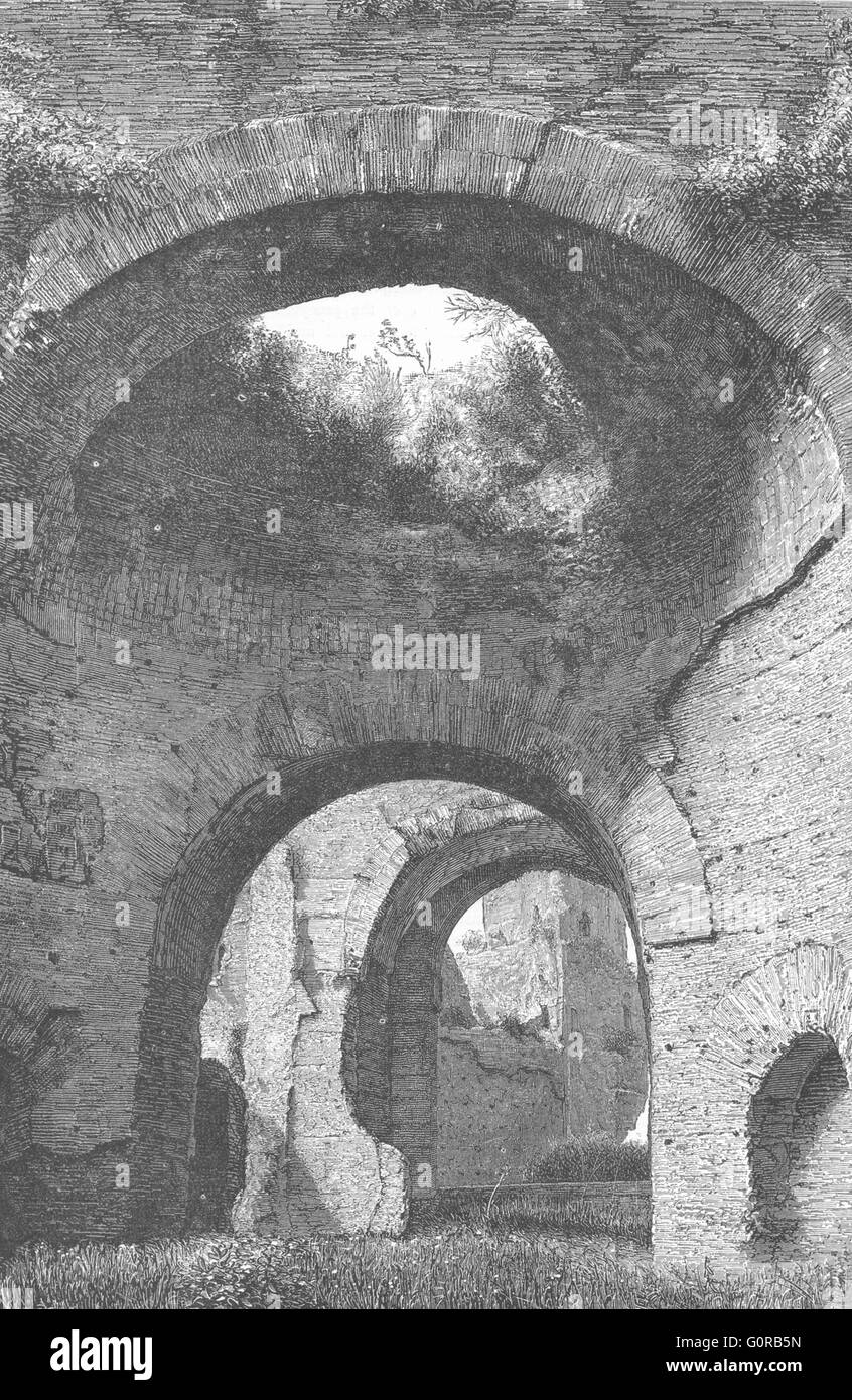 ROME: Calidarium of Baths Caracalla, antique print 1880 Stock Photo - Alamy