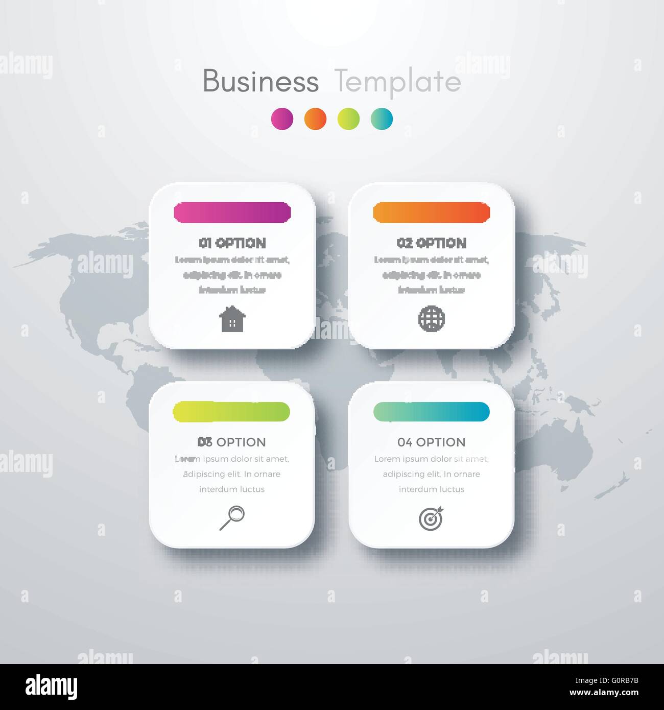 Vector illustration of four square infographics Stock Vector Image ...