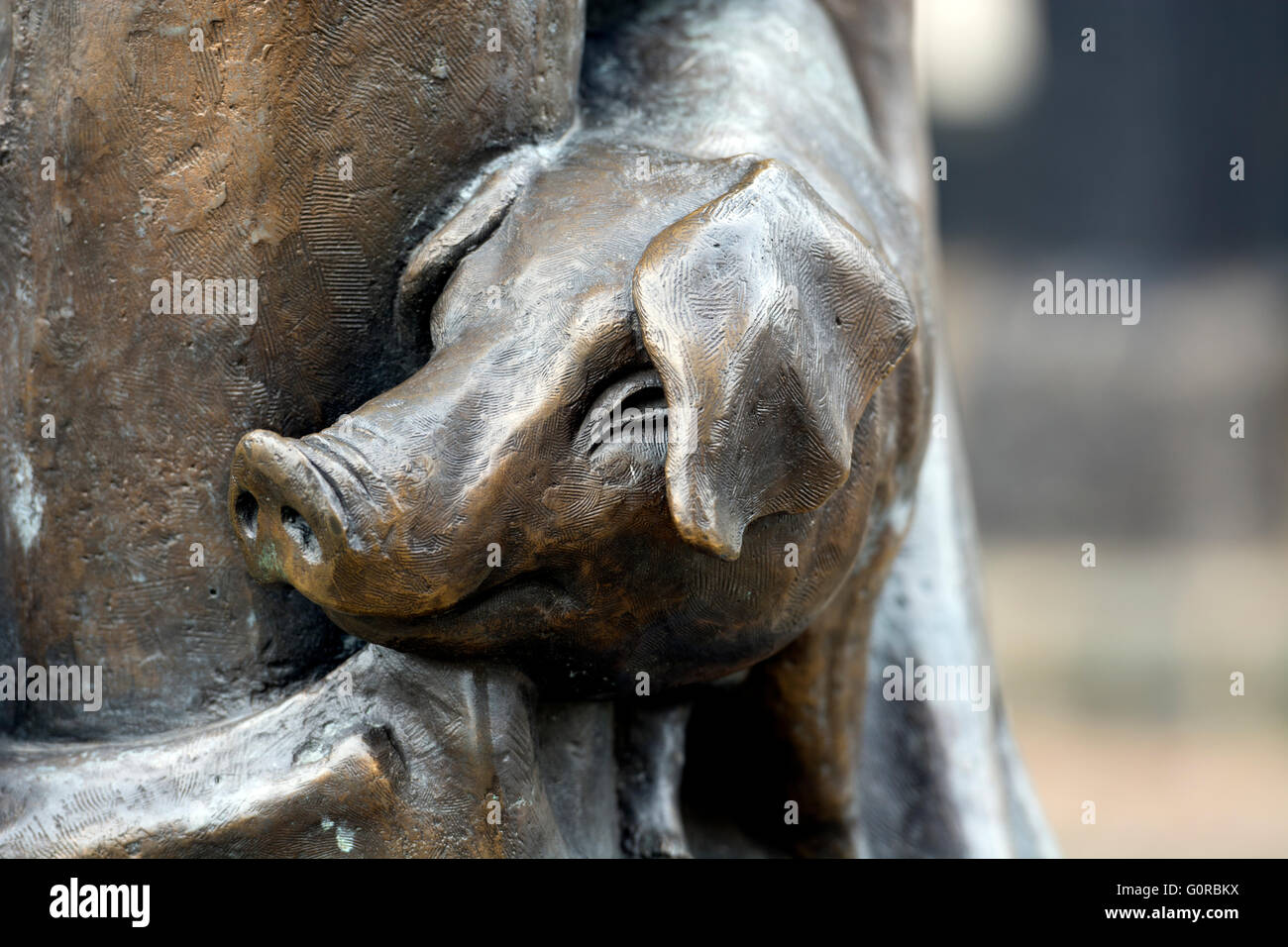 The vision of swineherd Eof sculpture detail, Evesham, Worcestershire ...