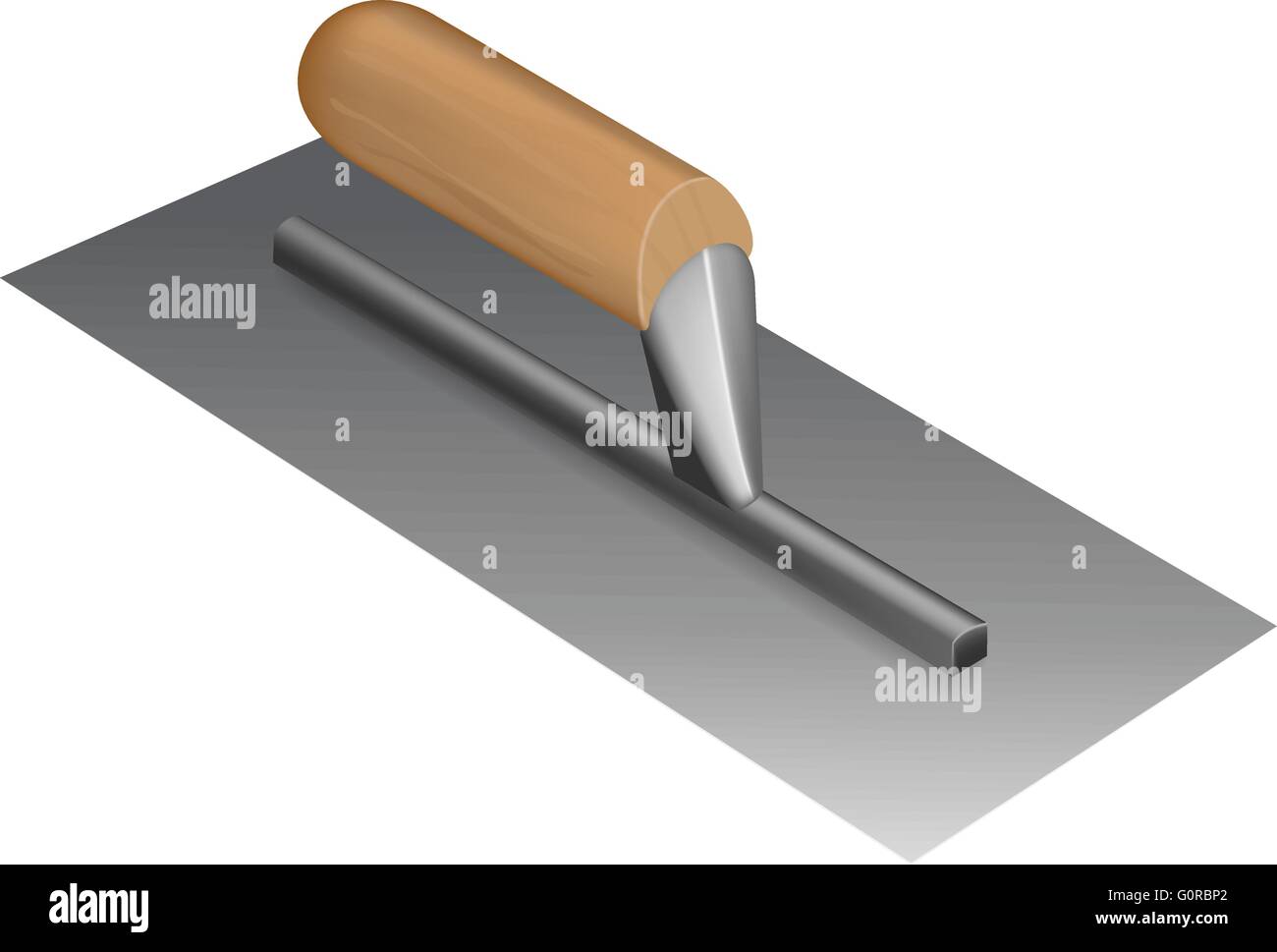 Photorealistic plastering trowel with wooden handle Stock Vector Image ...