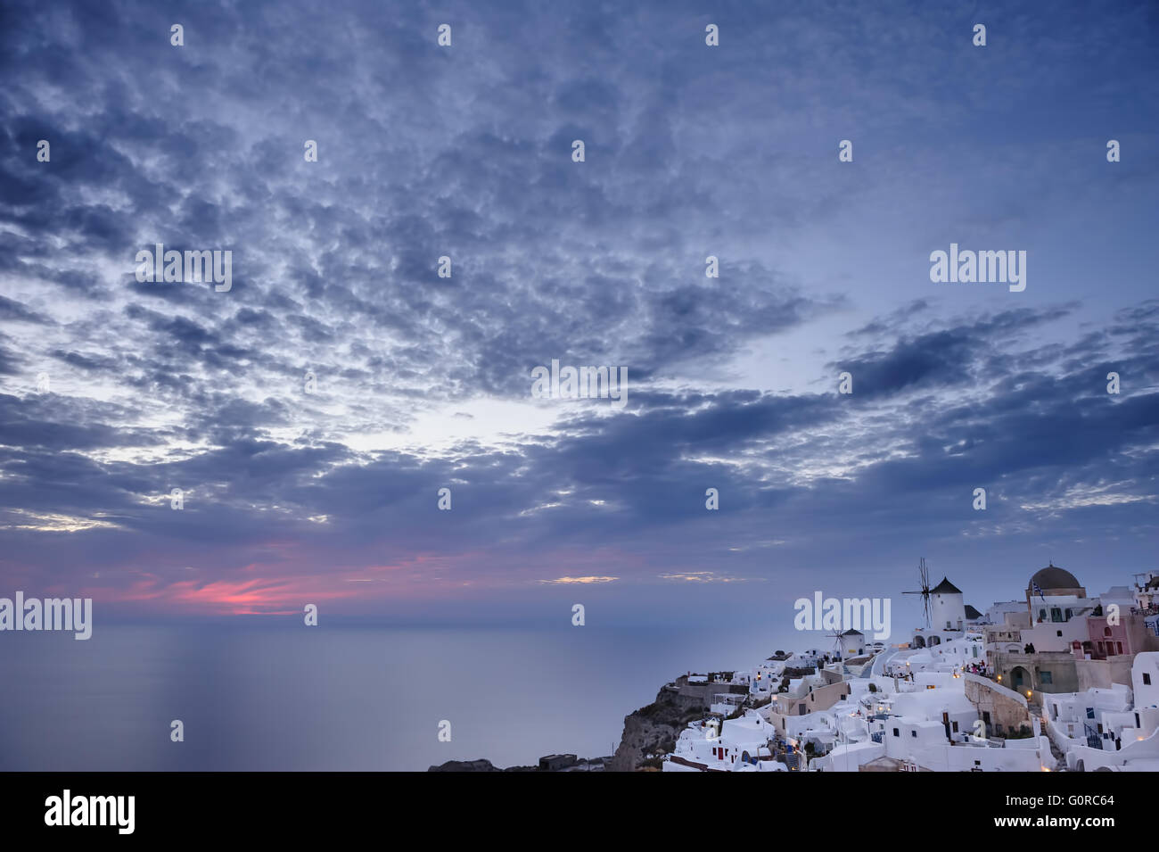 Santorini pink sunset hi-res stock photography and images - Alamy