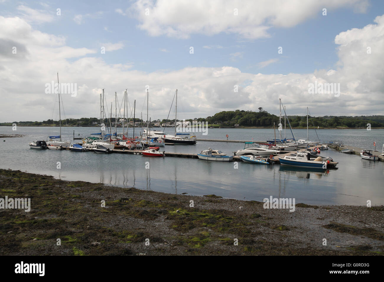 Yacht marina at the seaside village of Portaferry on Strangford Lough ...