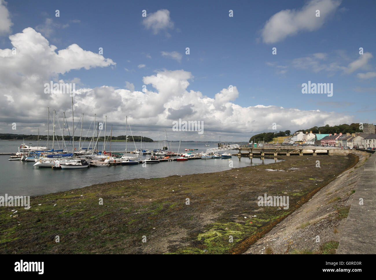 Yacht marina at the seaside village of Portaferry on Strangford Lough ...