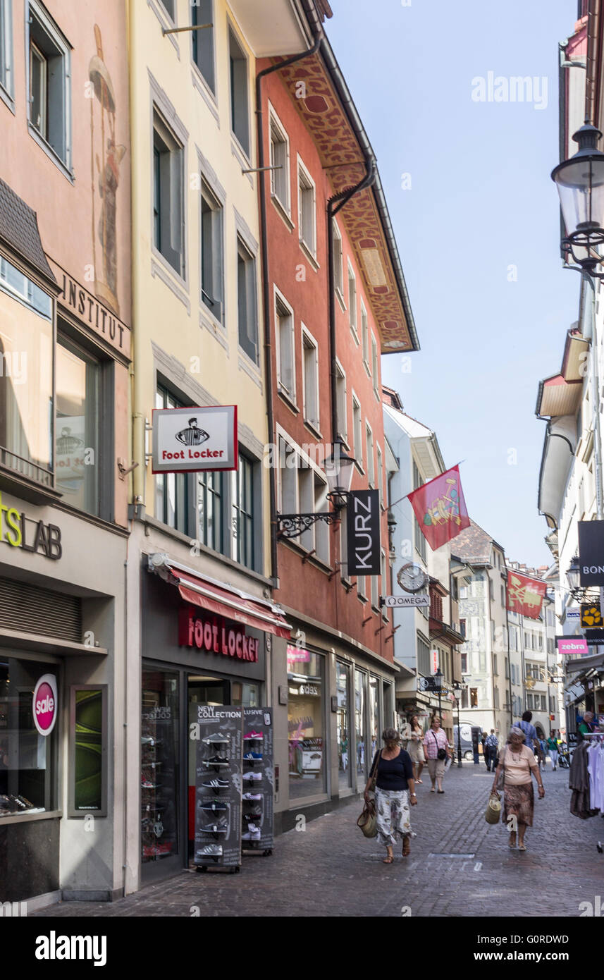 Lucerne Switzerland Typical Street Stock Photo - Alamy