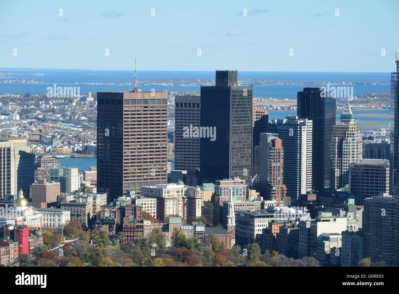 The Boston Skyline from above Stock Photo - Alamy