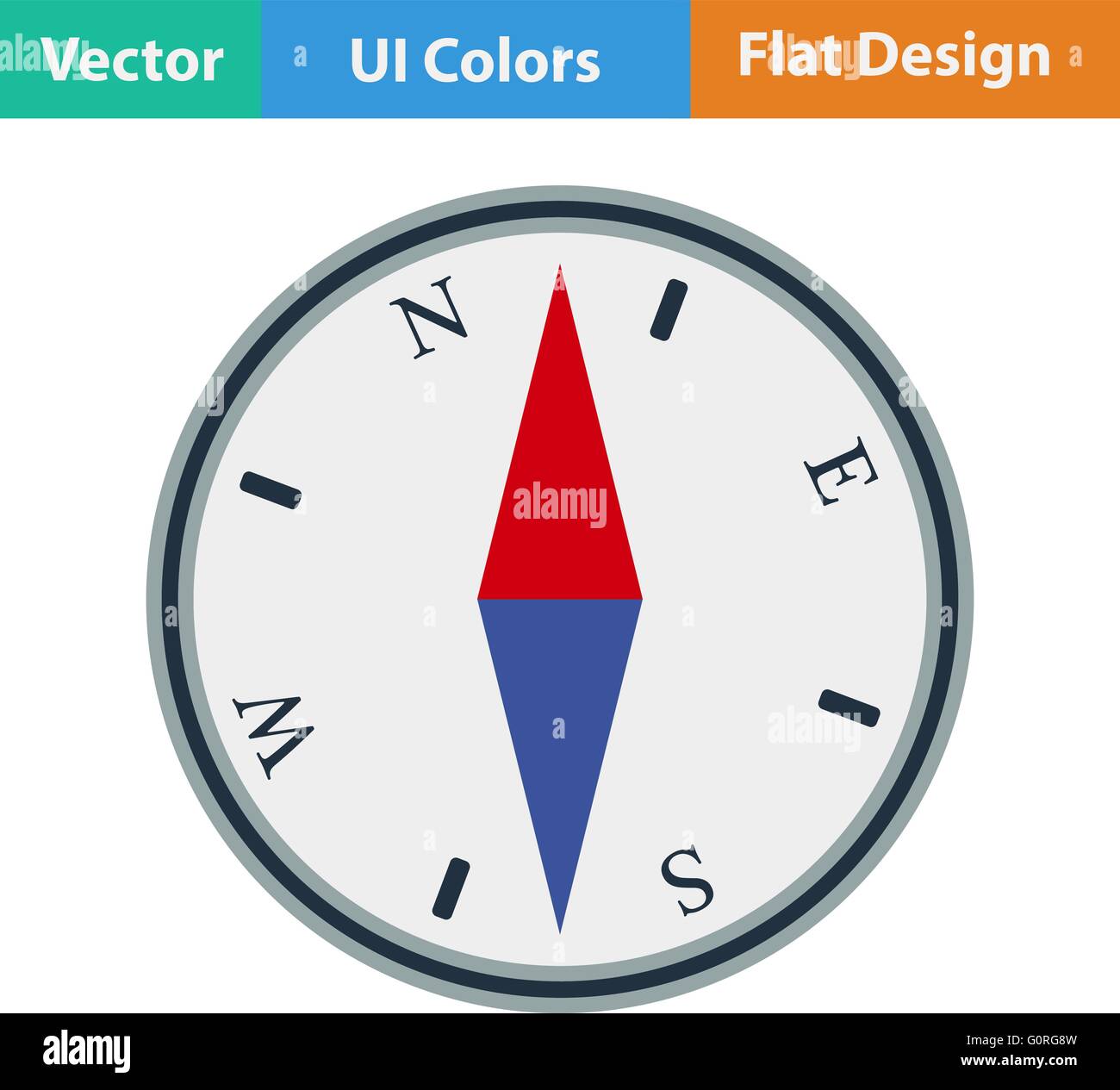 Flat design icon of compass in ui colors. Vector illustration Stock ...