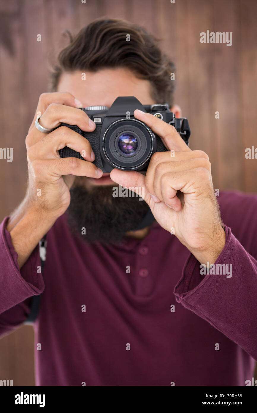 Hipster man taking picture Stock Photo - Alamy