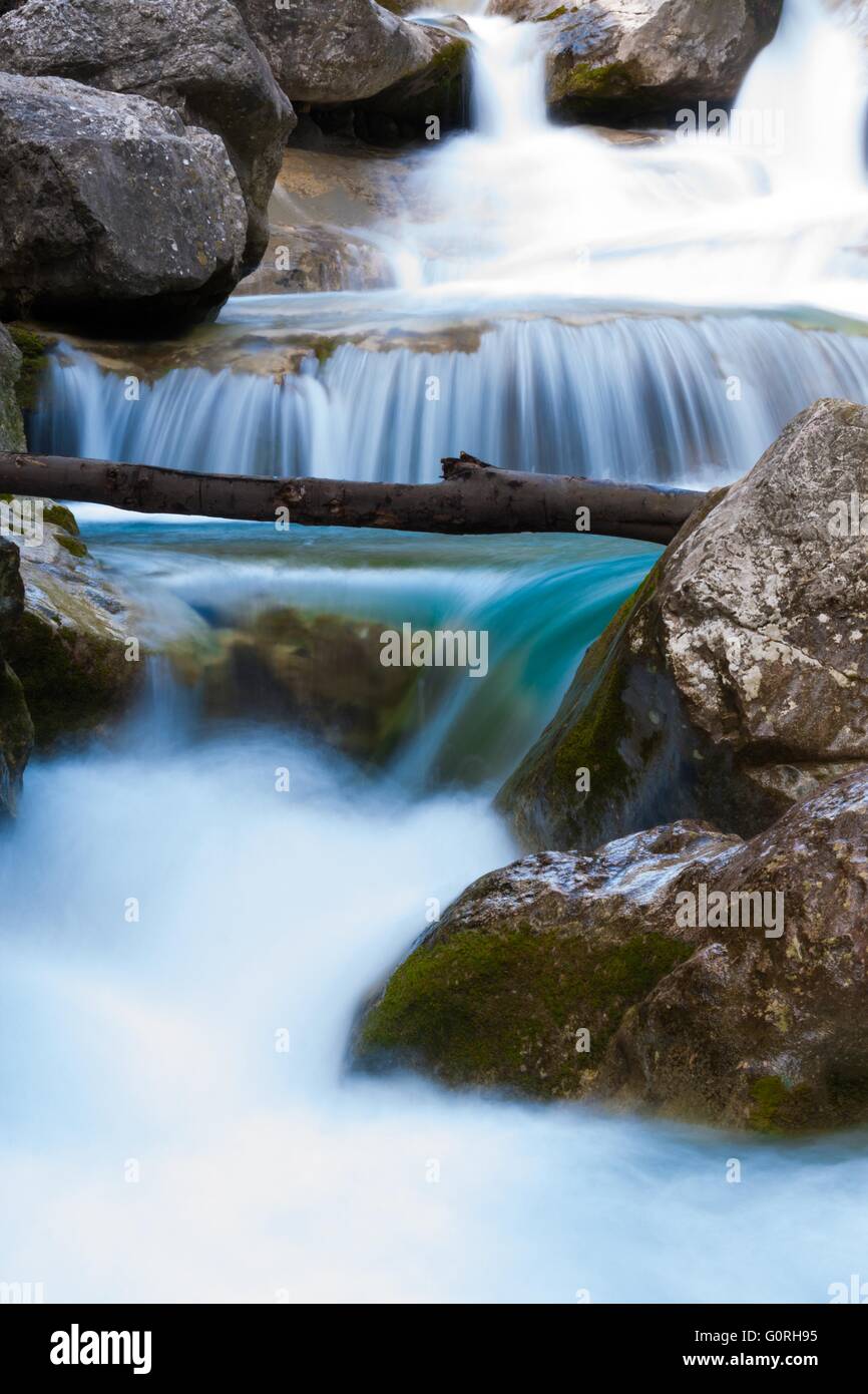 Long exposure picture of the motion of a quickly flowing river Stock ...