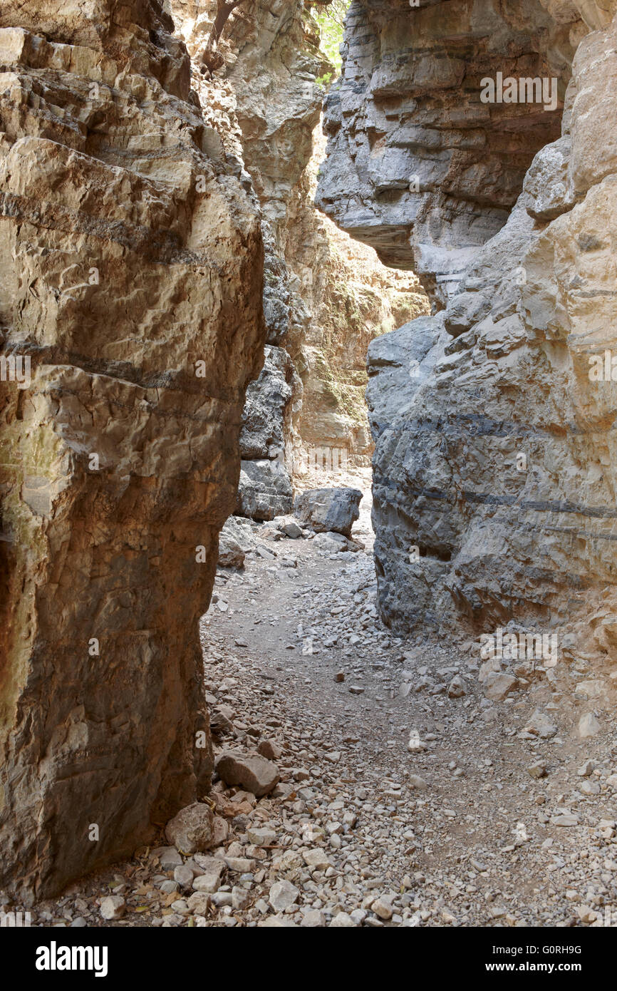 Pathway at Imbros Gorge. Crete. Greece. Vertical Stock Photo - Alamy