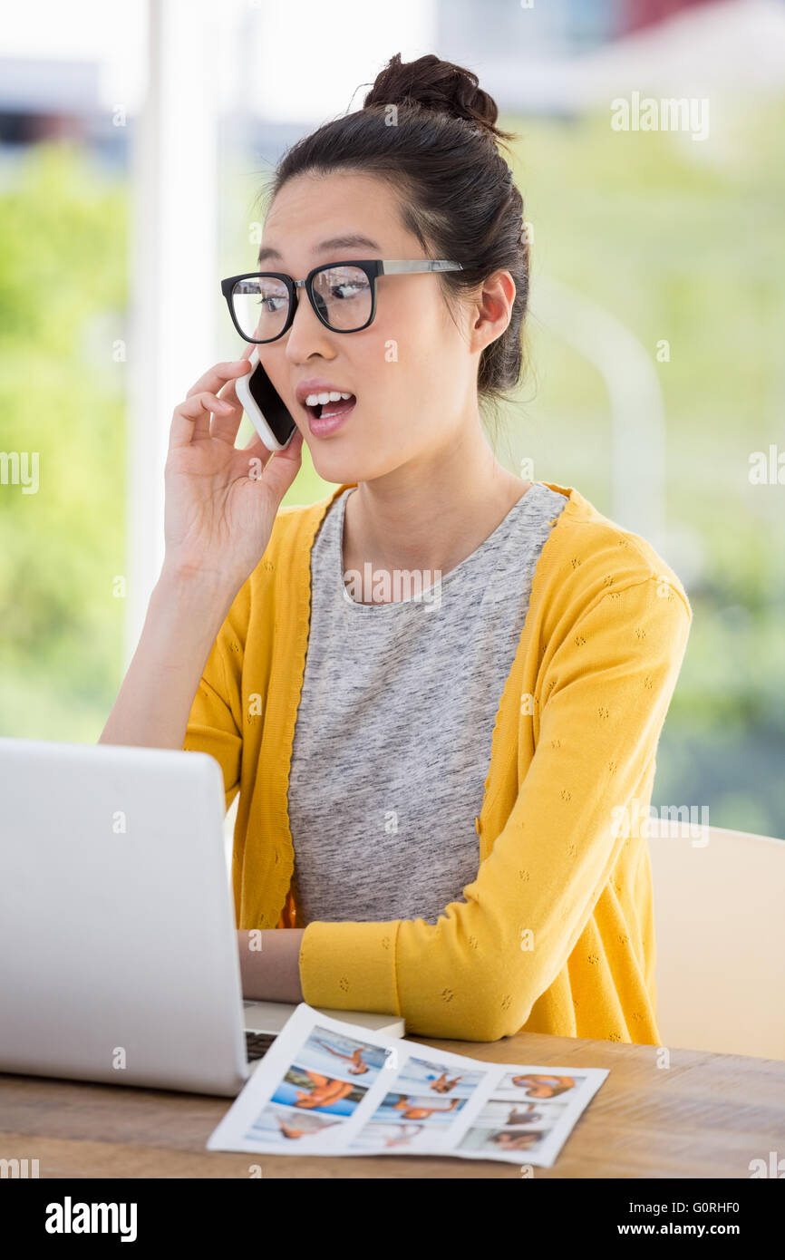 Hipster making a phone call Stock Photo - Alamy
