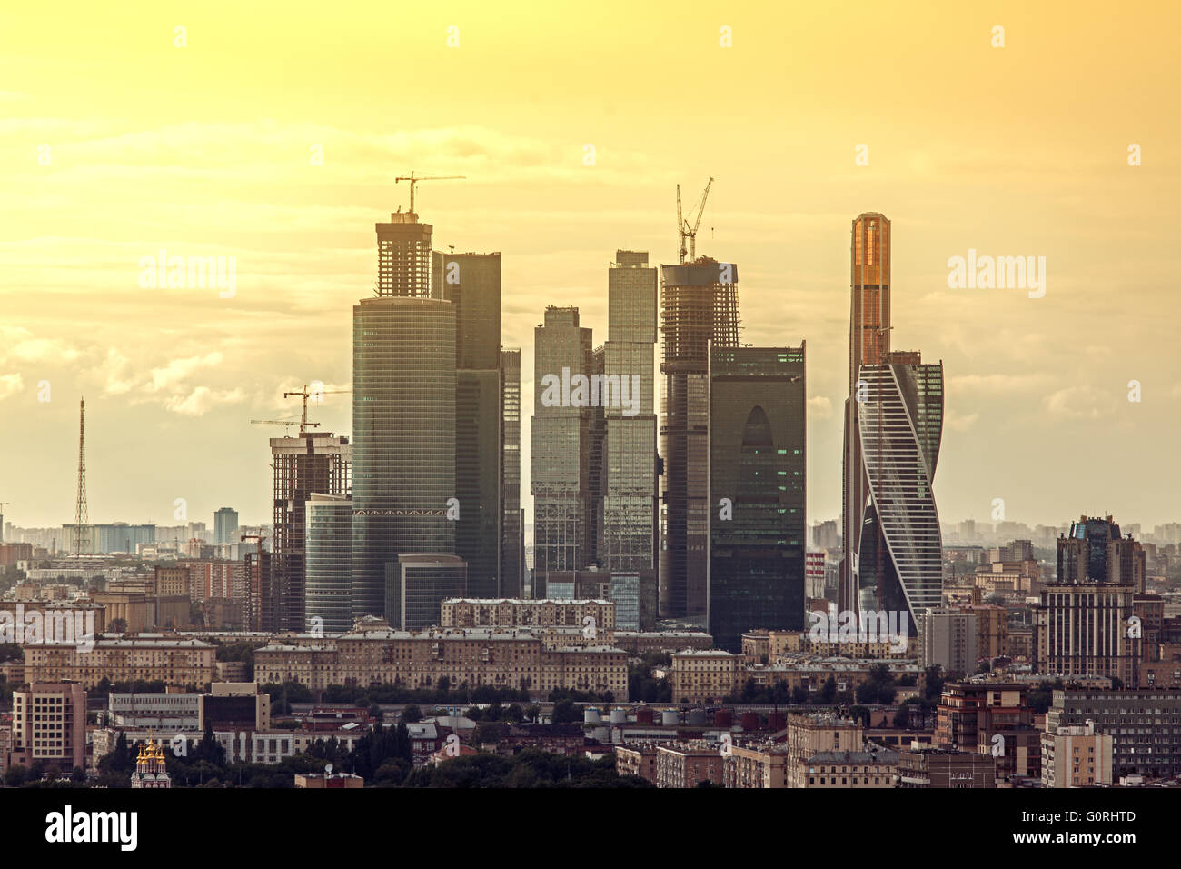 Moscow sunset city skyline hi-res stock photography and images - Alamy