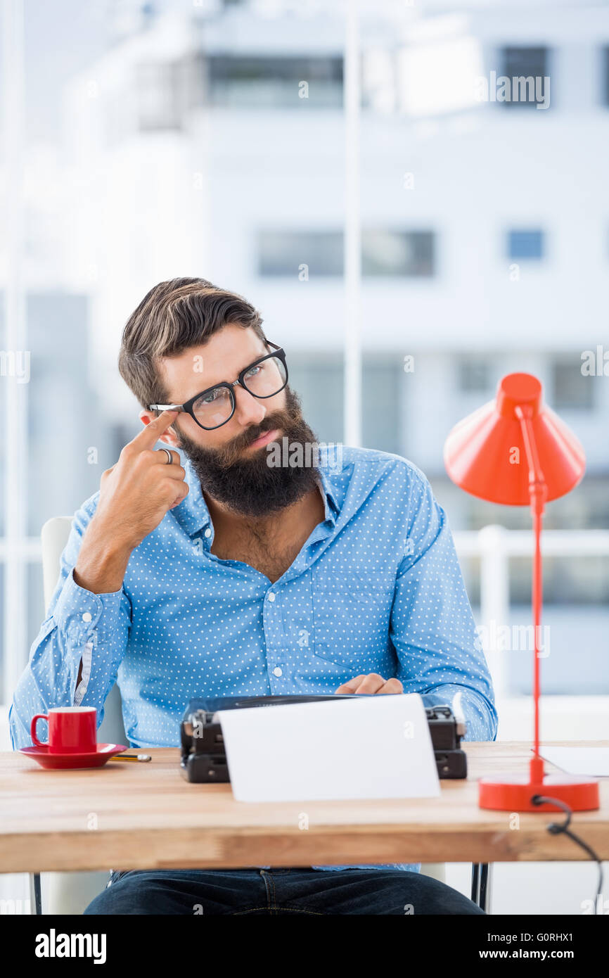 Male writer using typing machine hi-res stock photography and images ...