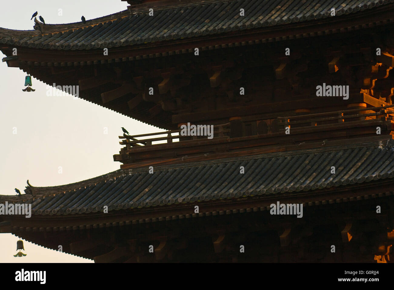 An afternoon telephoto view emphasizes the traditional architectural ...
