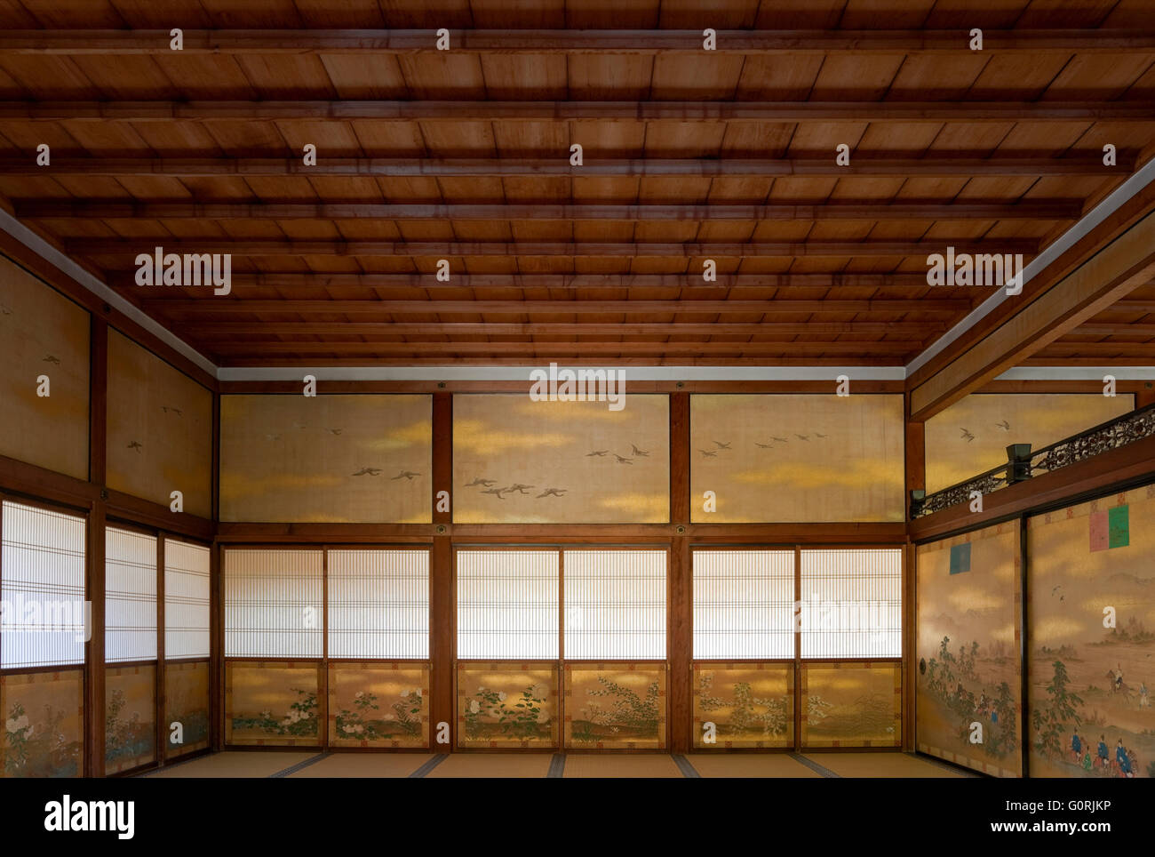 An interior view of the Jodan-no-Ma garden room shows the traditional ...